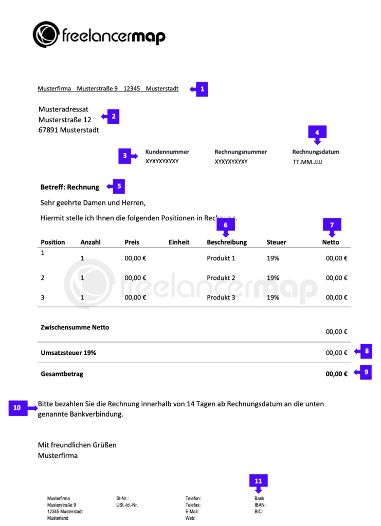Rechnung schreiben als Freiberufler | Vorlage & Muster