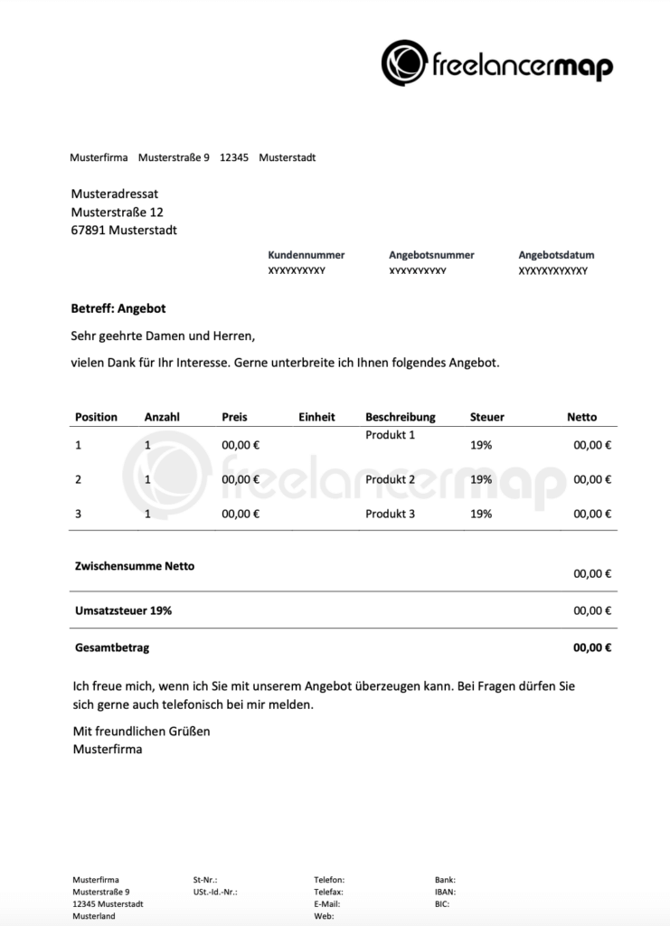 Angebot schreiben | kostenlose Vorlage, Erstellung & Tipps